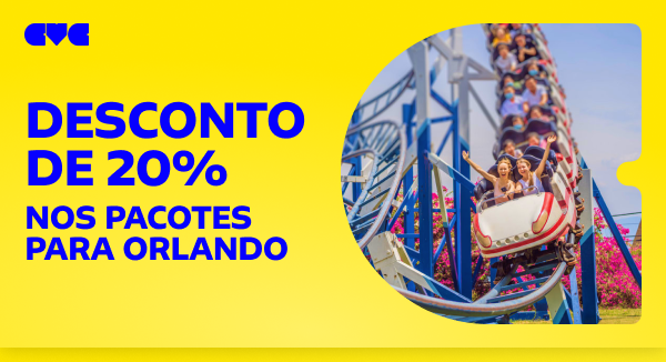 DESCONTO DE 20% NOS PACOTES PARA ORLANDO – CVC AGENTES